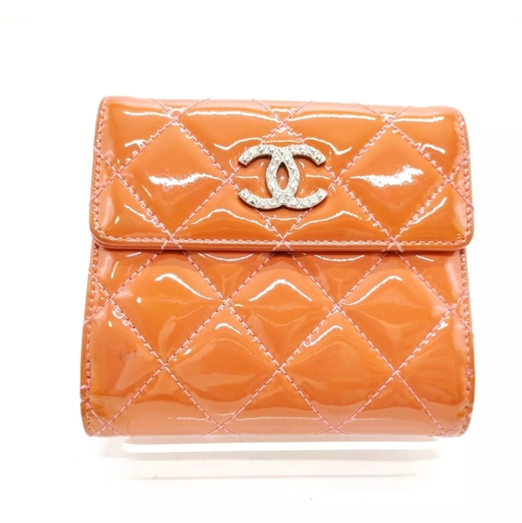 CHANEL | Bags | Chanel Wallet Orange Enamel | Poshmark